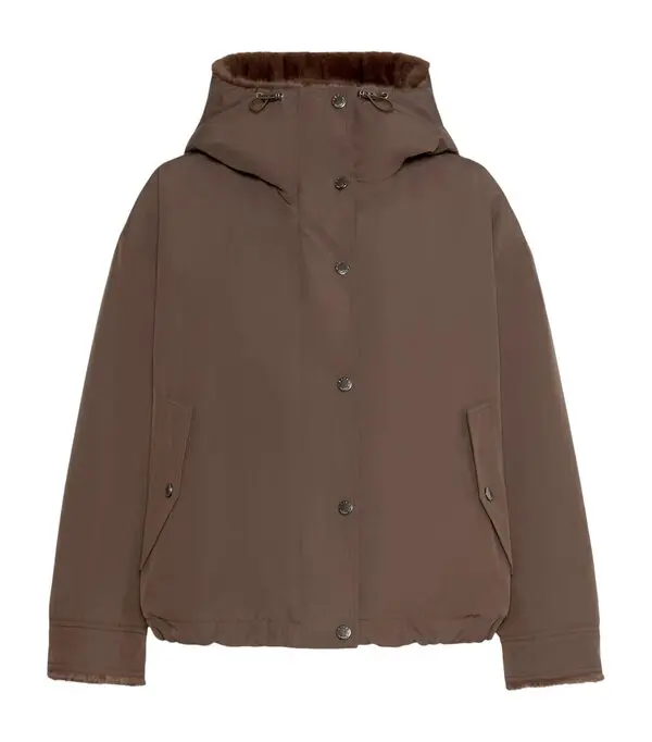 Max Mara Faux-fur-lined Reversible Raincoat - Brown
