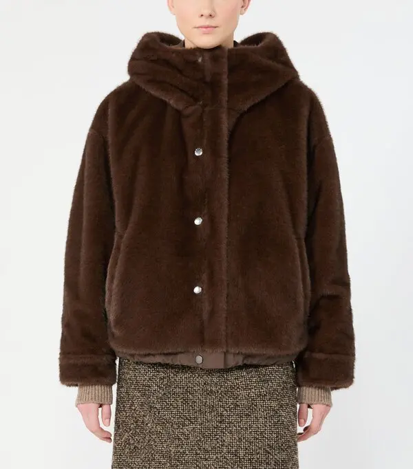Max Mara Faux-fur-lined Reversible Raincoat