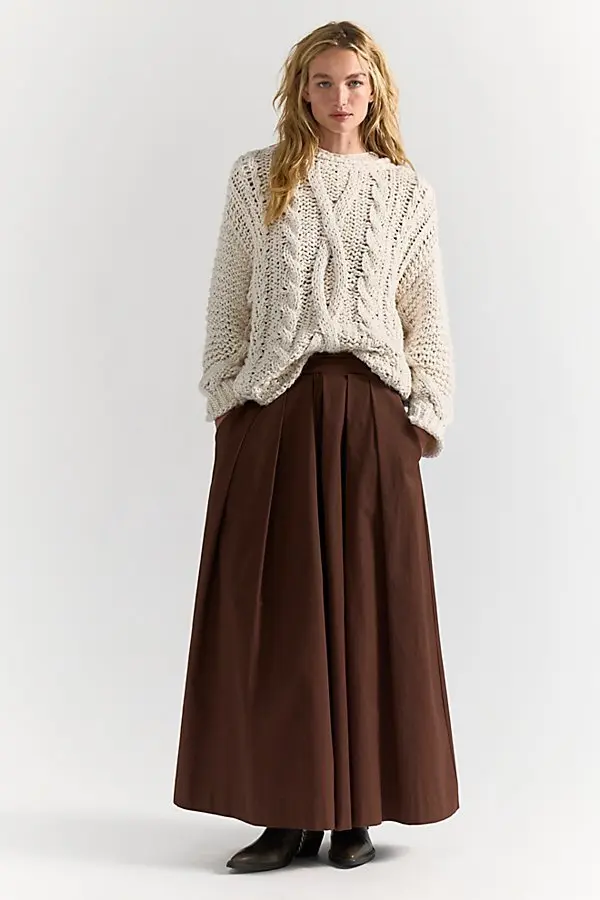 Free People Lola Cable-knit Pullover