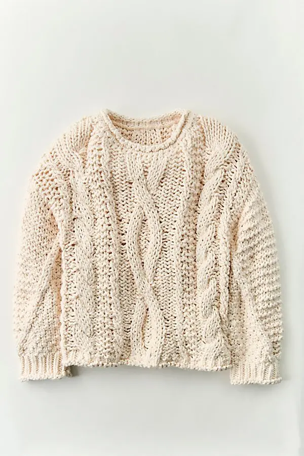 Free People Lola Cable-knit Pullover