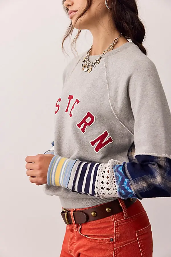 We The Free Western Craft Crew Neck Pullover