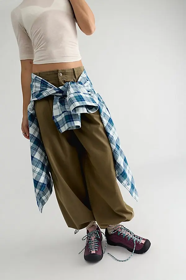 We The Free Wild Winds Cinched Wide-leg Jeans - Forest