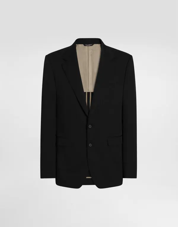 Dolce & Gabbana Taormina Single-breasted Jacket In Technical Wool Suits And Blazers - Black