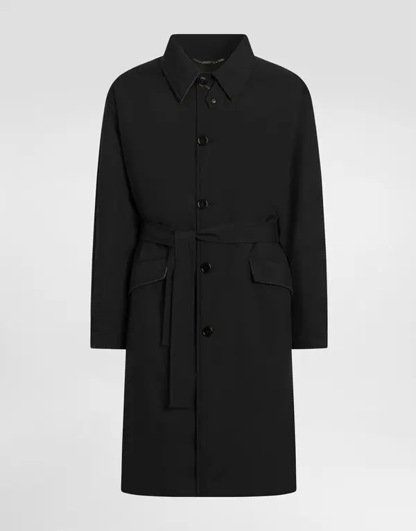 Dolce & Gabbana Single-breasted Nylon Trench Coat Coats And Jackets - Black