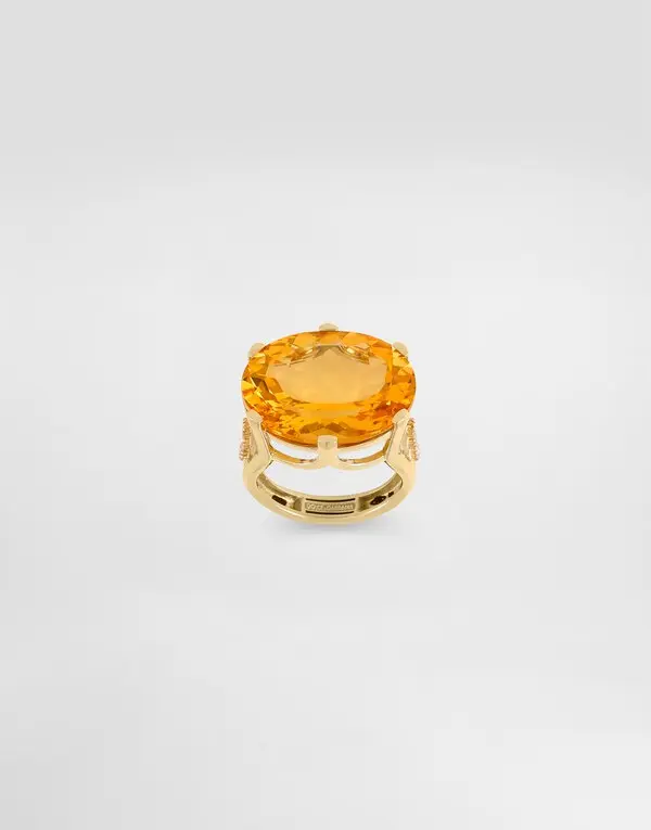 Dolce & Gabbana 18 Carat Yellow Citrine And Diamond Ring - Gold