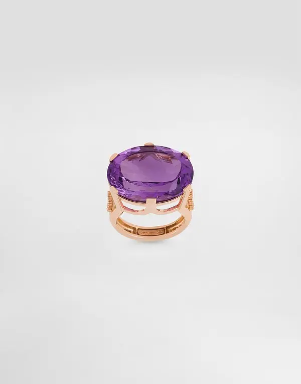 Dolce & Gabbana Anna Ring In 18-carat Gold With Amethyst And Diamonds - Red