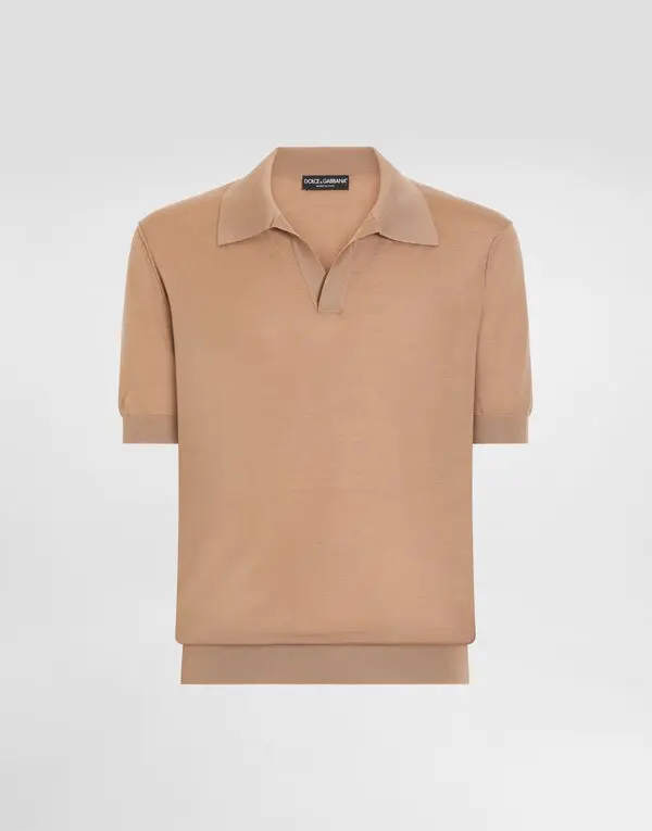 Dolce & Gabbana Cashmere Polo Shirt Collection - Beige