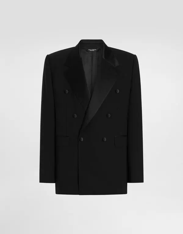 Dolce & Gabbana Palermo Double-breasted Tuxedo Jacket In Virgin Wool Suits And Blazers - Black