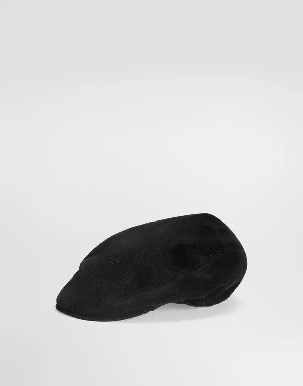 Dolce & Gabbana Corduroy Flat Cap Hats And Gloves - Black