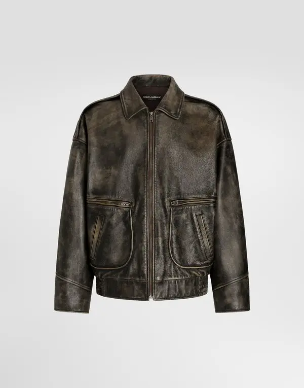 Dolce & Gabbana Bull Leather Jacket Coats And Jackets - Brown