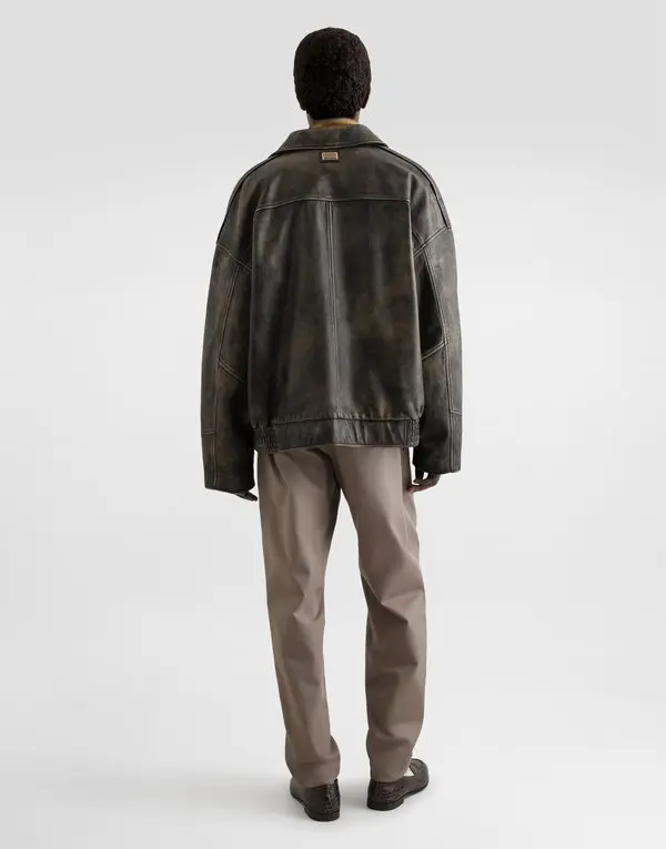 Dolce & Gabbana Bull Leather Jacket Coats And Jackets