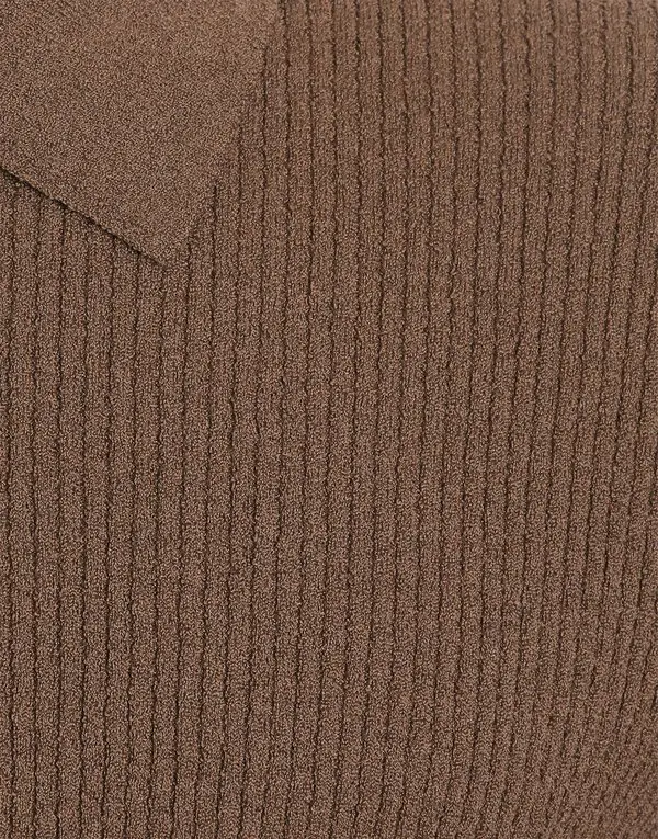 Dolce & Gabbana Ribbed Wool Polo Shirt Sweaters And Cardigans