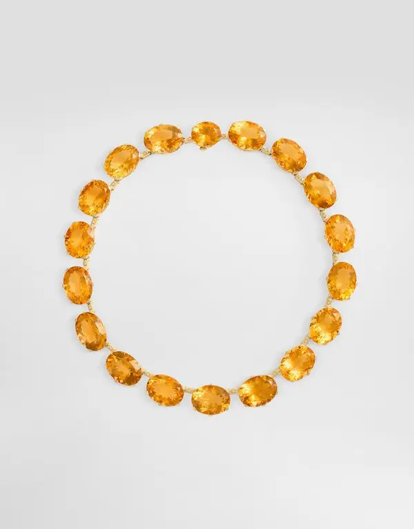 Dolce & Gabbana 18-carat Yellow Citrine And Diamond Necklace - Gold
