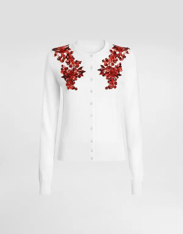 Dolce & Gabbana Cardigan Girocollo Sweaters And Cardigans - White