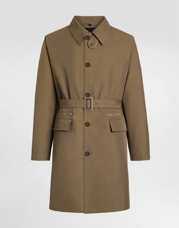 Dolce & Gabbana Single-breasted Cotton Trench Coat Coats And Jackets - Brown