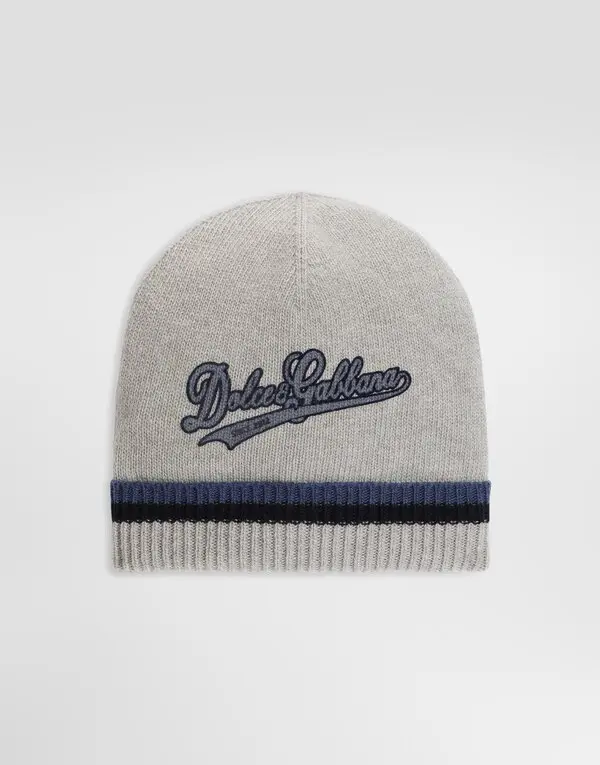 Dolce & Gabbana Knit Hat With Logo Accessories - Beige