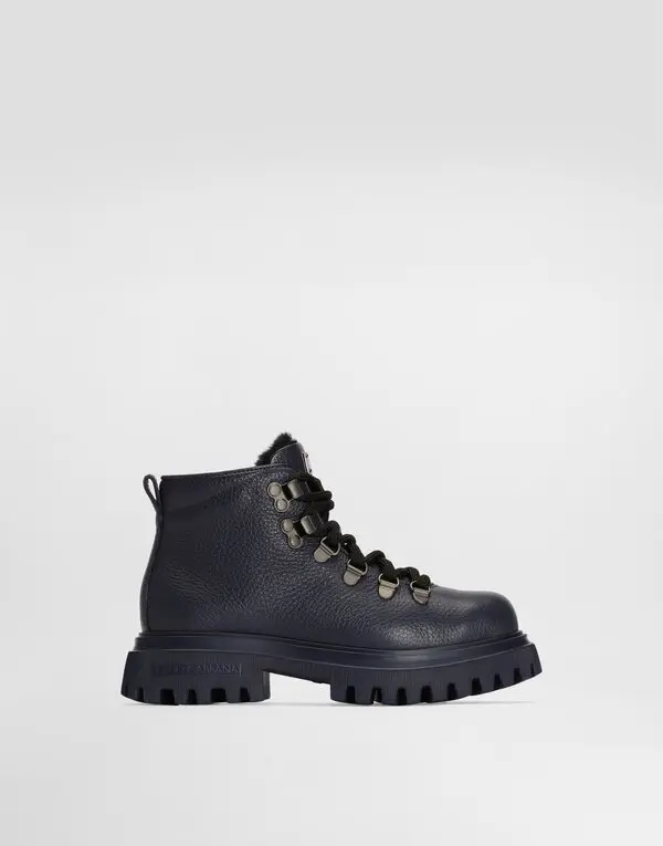 Dolce & Gabbana Calfskin Boots Shoes - Blue