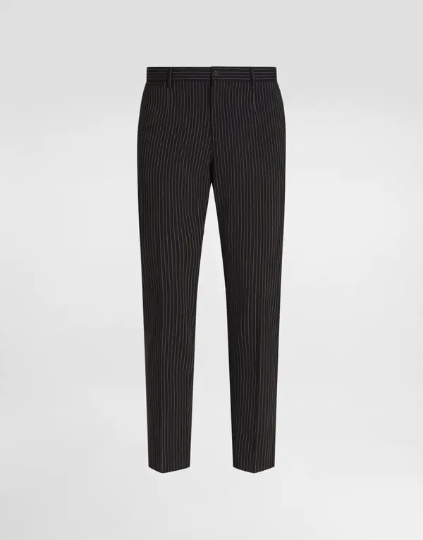 Dolce & Gabbana Wool Pinstripe Trousers Pants And Shorts - Multicolor