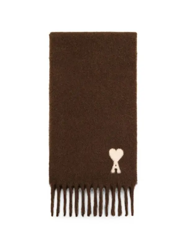 AMI Paris De Coeur Wool Scarf