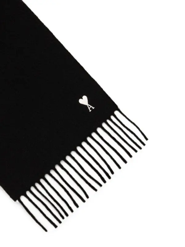 AMI Paris De Coeur Wool Scarf