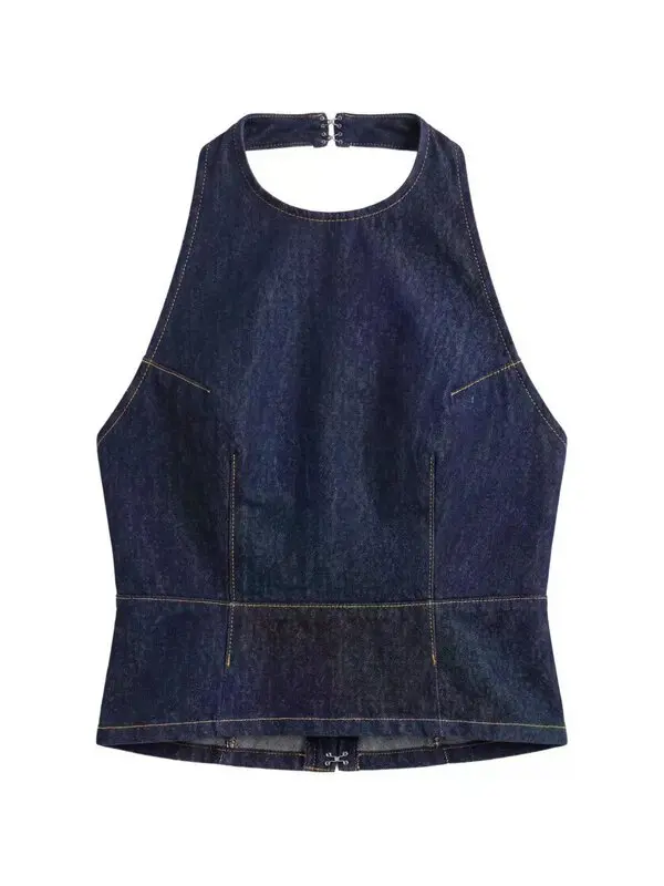 REFORMATION Alexie Denim Halter Top