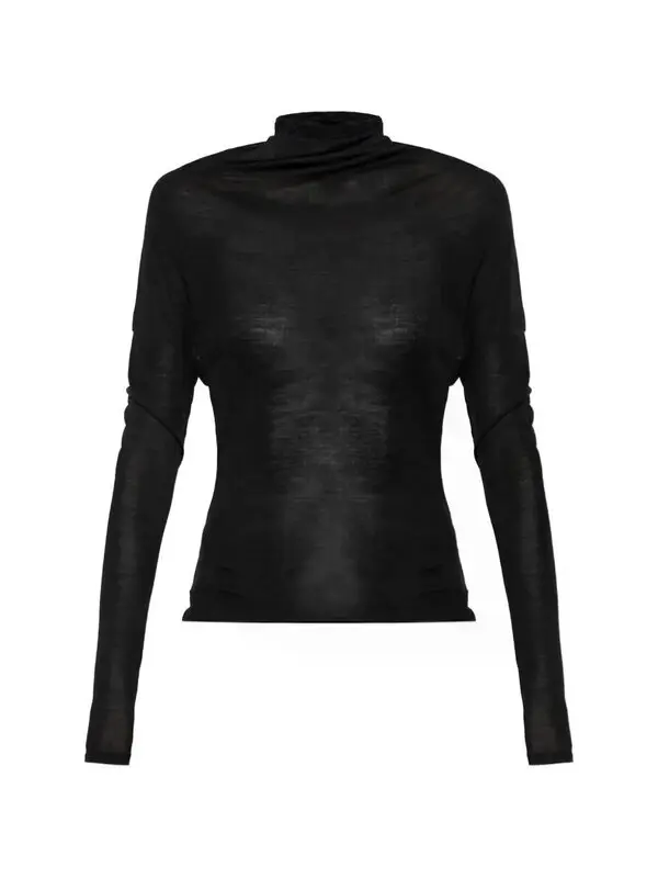 Victoria Beckham High-neck Long-sleeve Top - Black