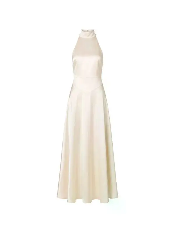 REFORMATION Katelyn Silk Maxi Dress - Neutrals