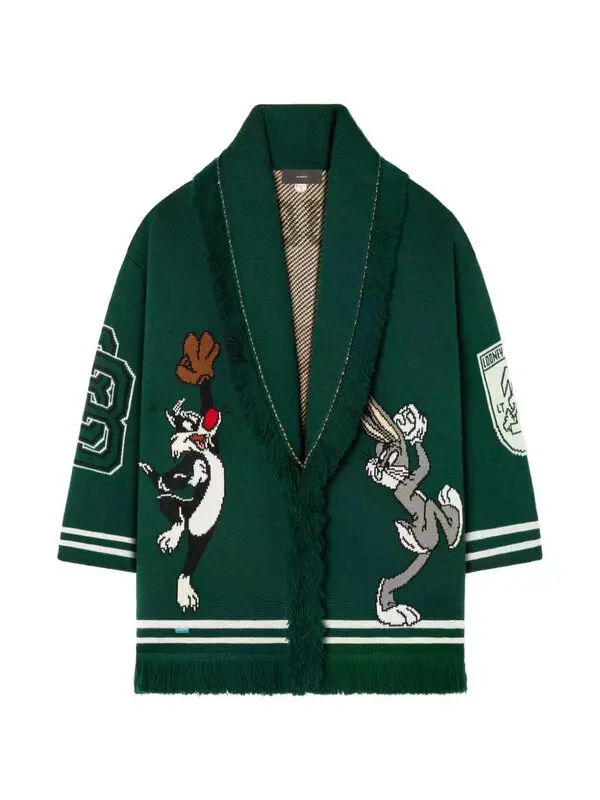 Alanui Bugs Bunny & Sylvester Fringed Cardigan