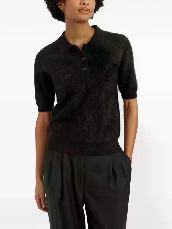 Chinti & Parker Short-sleeve Cashmere Polo Top