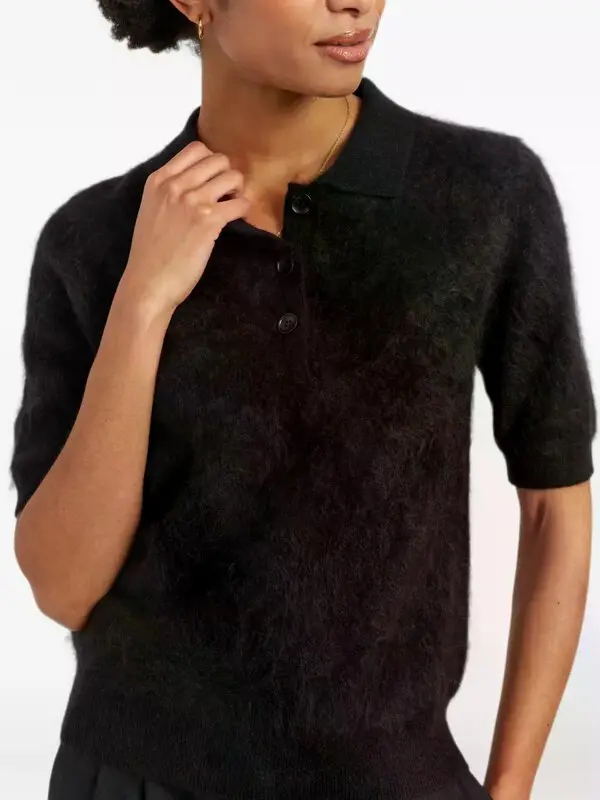 Chinti & Parker Short-sleeve Cashmere Polo Top