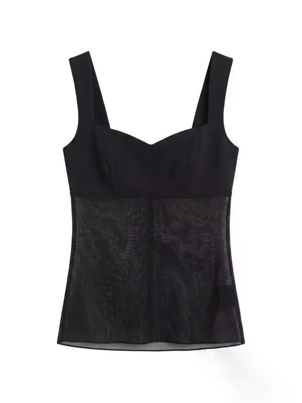 REFORMATION Nova Mesh-panelled Top - Black