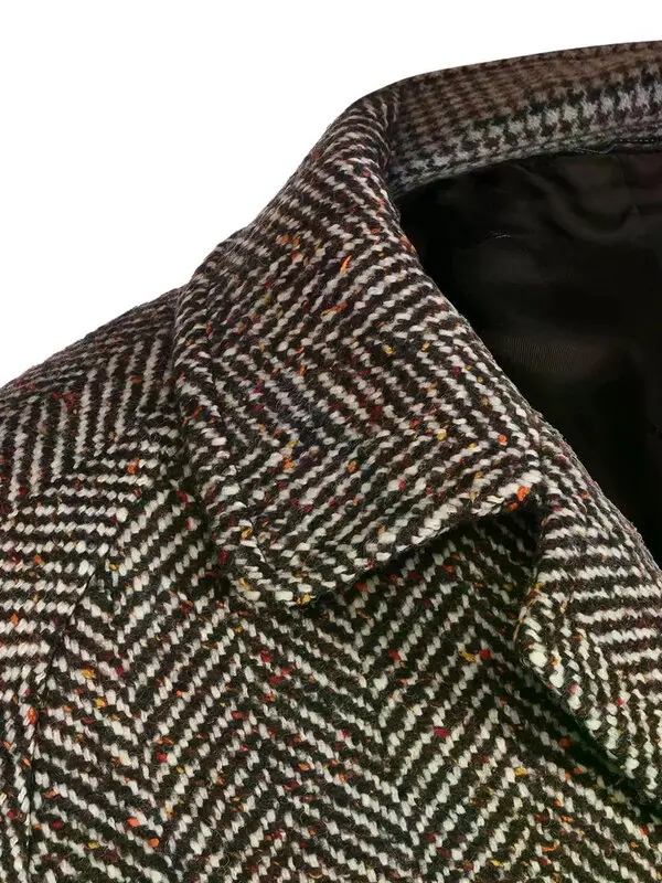 Tagliatore Herringbone-pattern Belted Coat