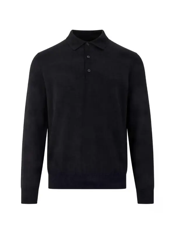BOSS Merino-wool Polo Sweater - Black