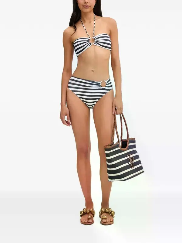Michael Kors Striped Ring Detail Bikini Bottoms