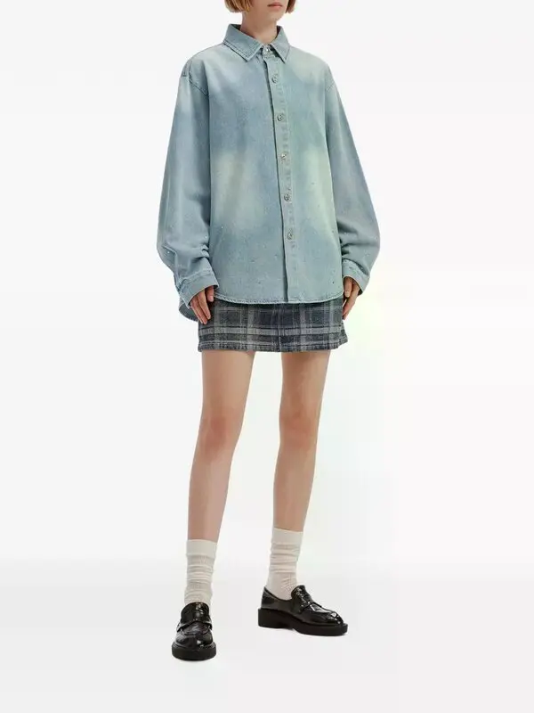B+AB Crystal-embellished Washed-denim Shirt