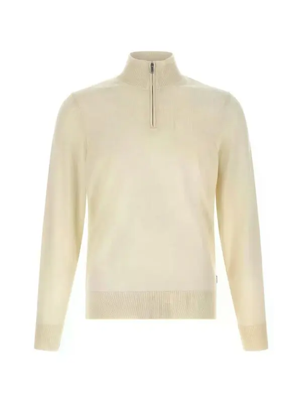 BOSS Merino-wool Polo Sweater - Neutrals