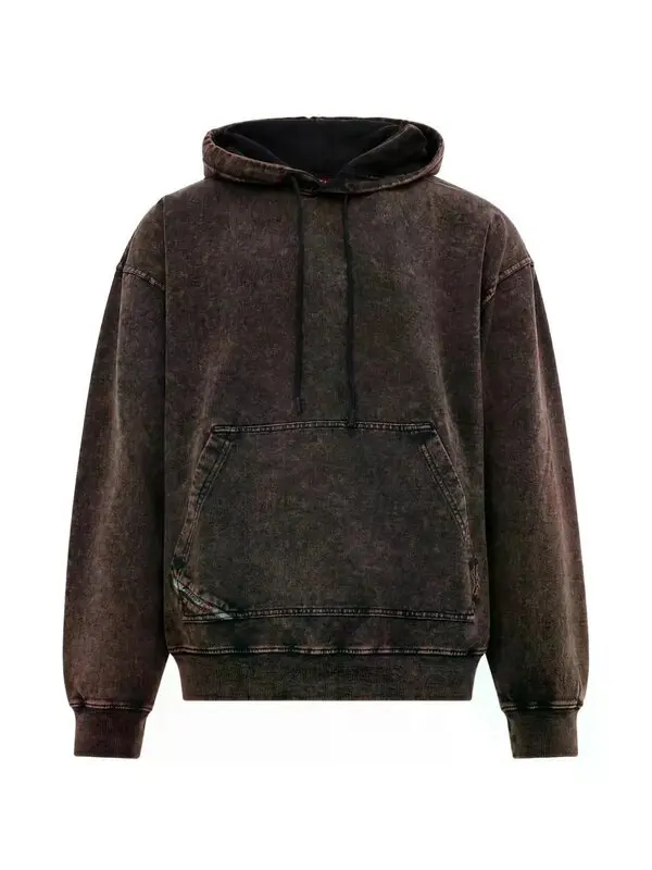 DIESEL® Treated Denim-effect Hoodie - Brown