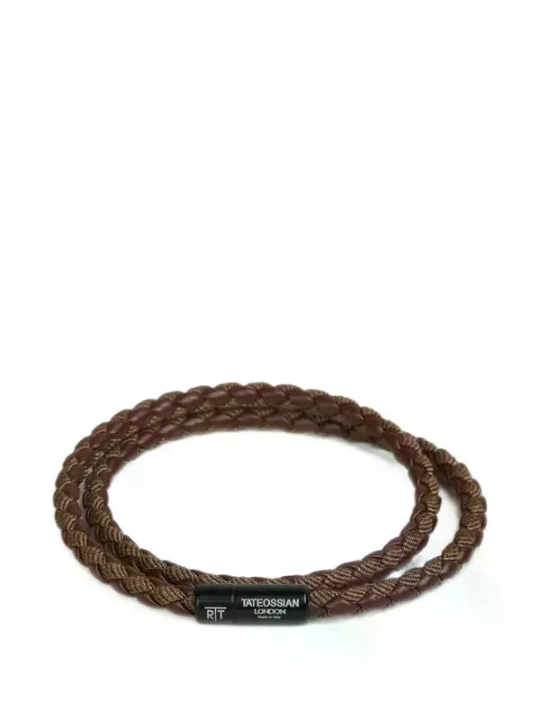 Tateossian Braided Leather Wrap Bracelet