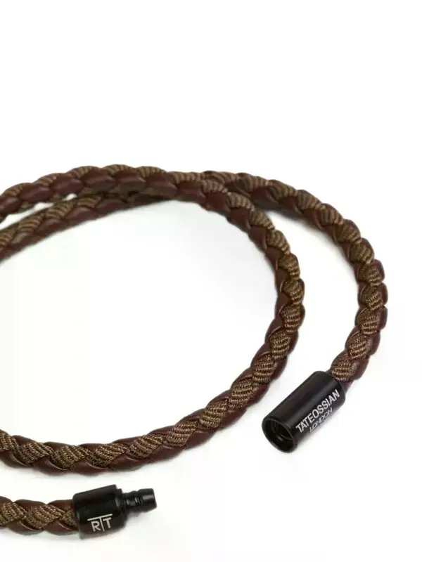 Tateossian Braided Leather Wrap Bracelet