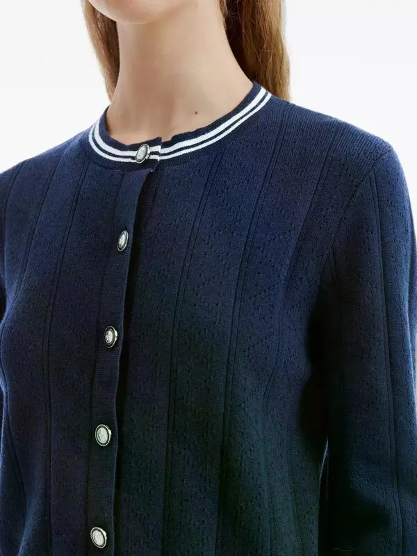 B+AB Navy Striped Trim Pleated Skirt Set