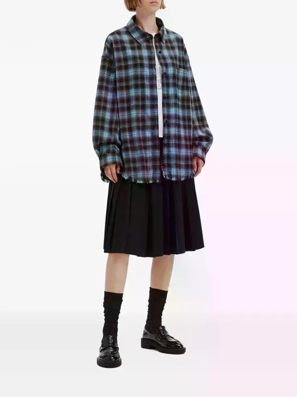 TOUT A COUP Plaid Frayed-edge Shirt