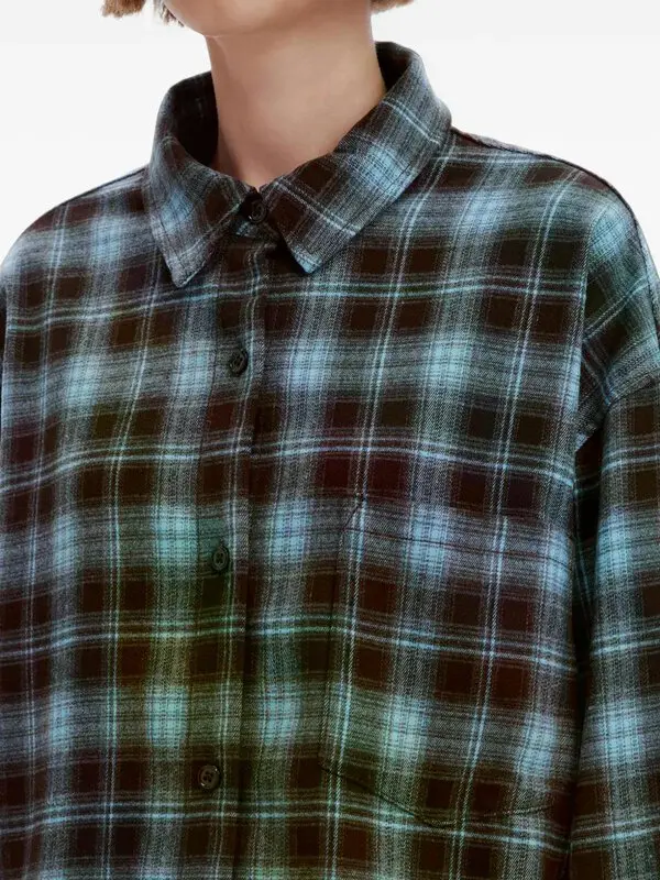 TOUT A COUP Plaid Frayed-edge Shirt