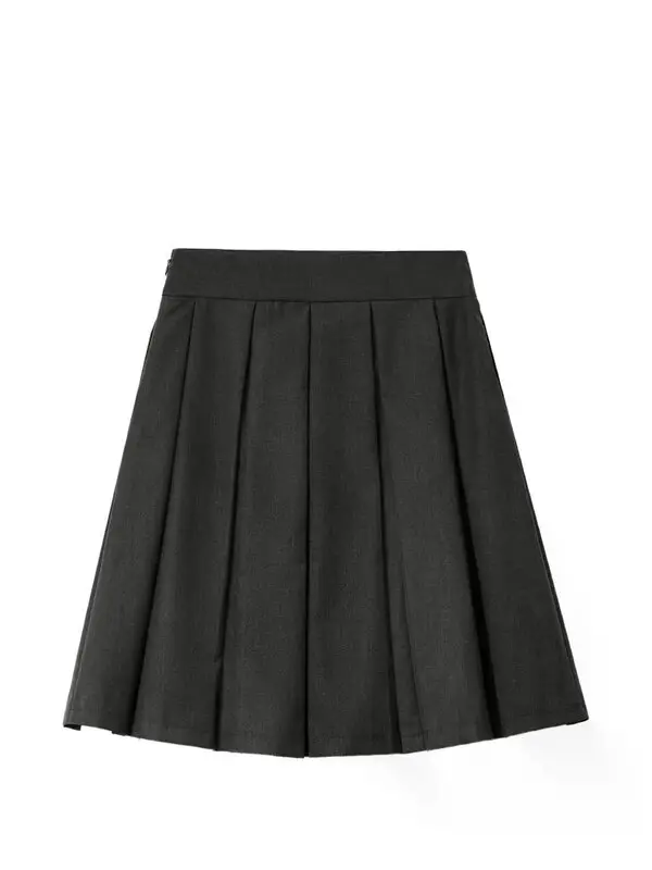 MINI CREAM Pleated Layered Skirt - Grey