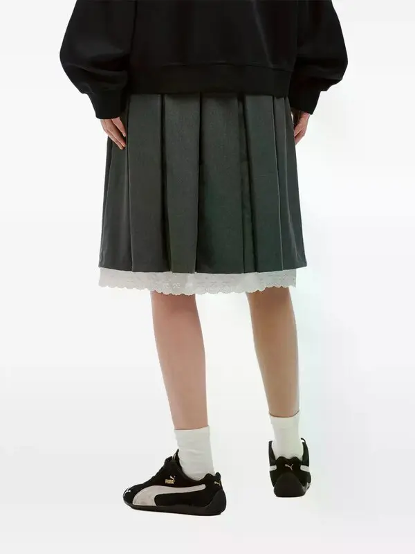 MINI CREAM Pleated Layered Skirt