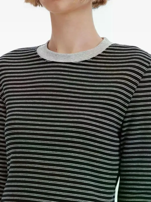 MINI CREAM Striped Layered-effect T-shirt