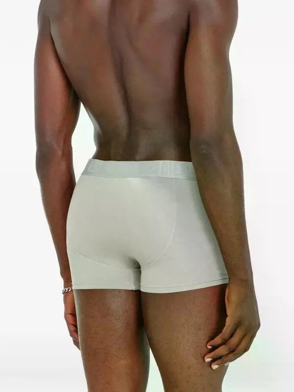 DIESEL® Three-pack Of Stretch Cotton Boxer Briefs With Tonal Waistband - Grey
