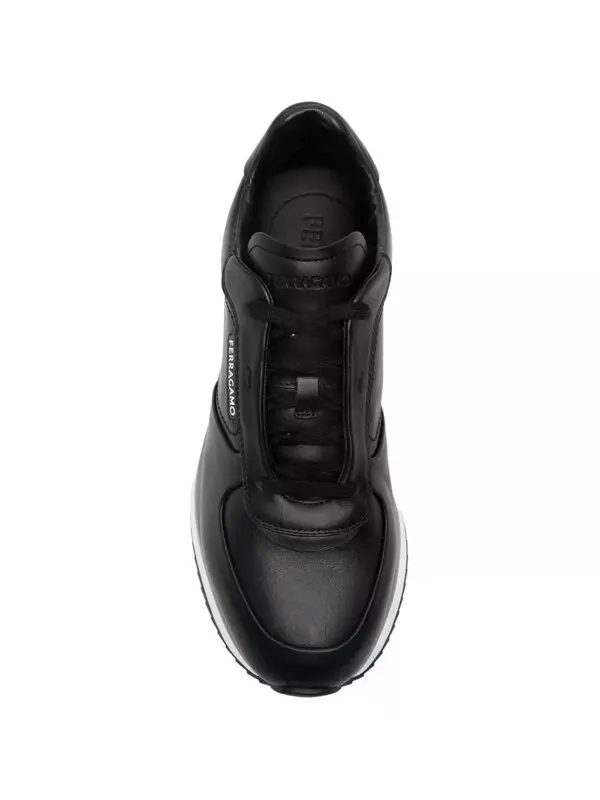 FERRAGAMO Gancini Logo-plaque Leather Sneakers
