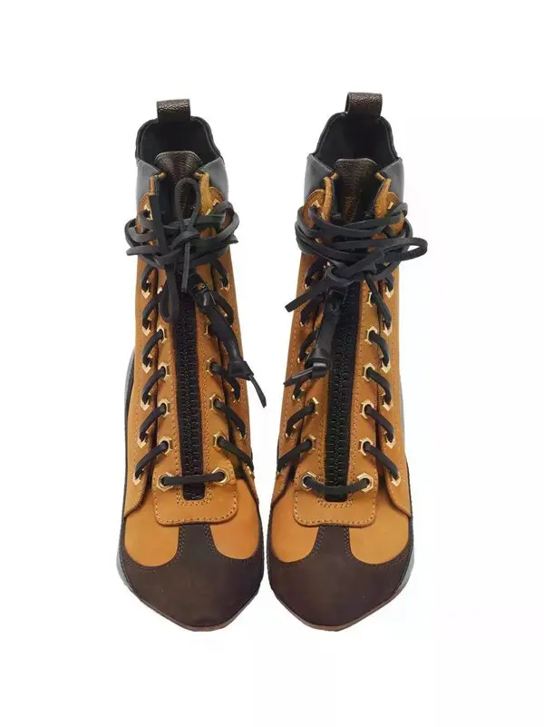 LOUIS VUITTON Lace-up Stiletto Ankle Boots