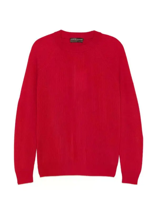 FILIPPO DE LAURENTIIS Ribbed Knit Raglan Sleeve Sweater - Red