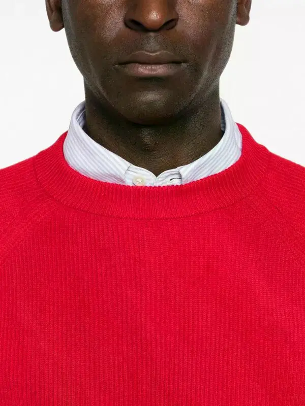 FILIPPO DE LAURENTIIS Ribbed Knit Raglan Sleeve Sweater - Red